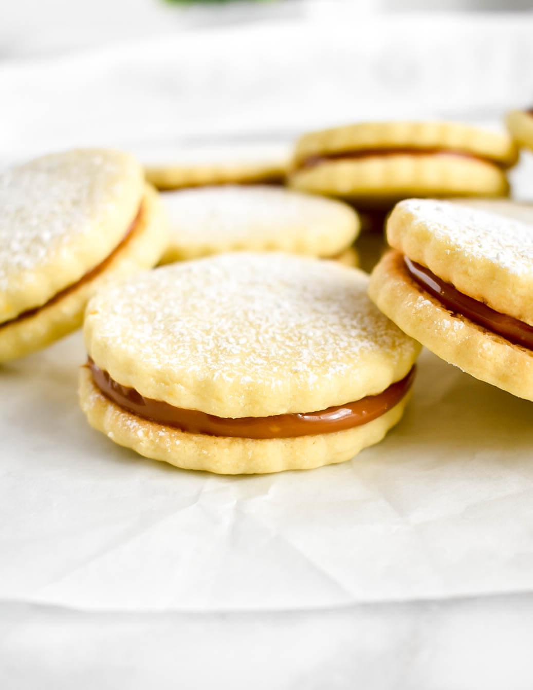 Dulce de Leche Sandwich Cookies (Alfajores) - Herbs & Flour