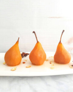 Slow Cooker Poached Pears - Herbs & Flour