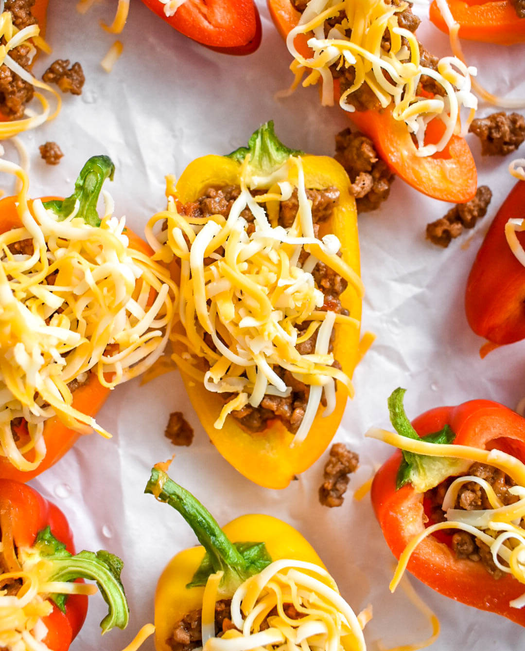 Taco Stuffed Mini Peppers - Herbs & Flour