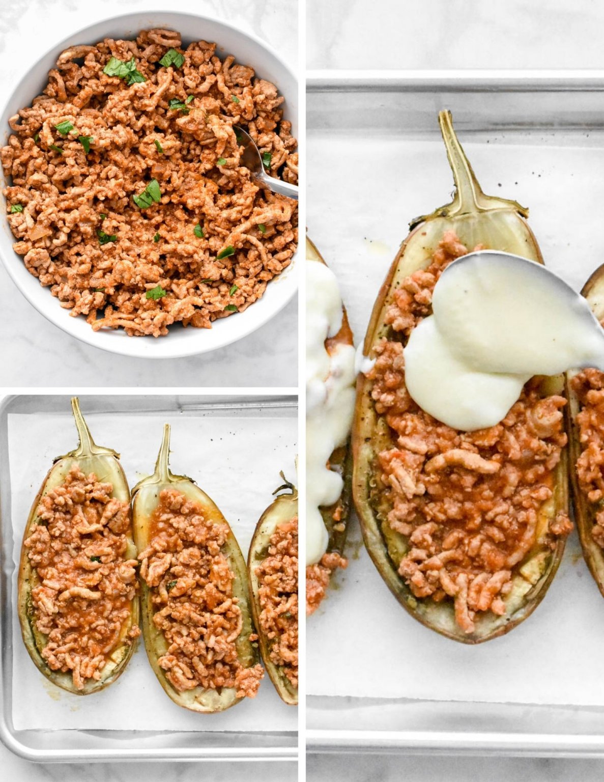 Papoutsakia (Greek Stuffed Eggplant) - Herbs & Flour