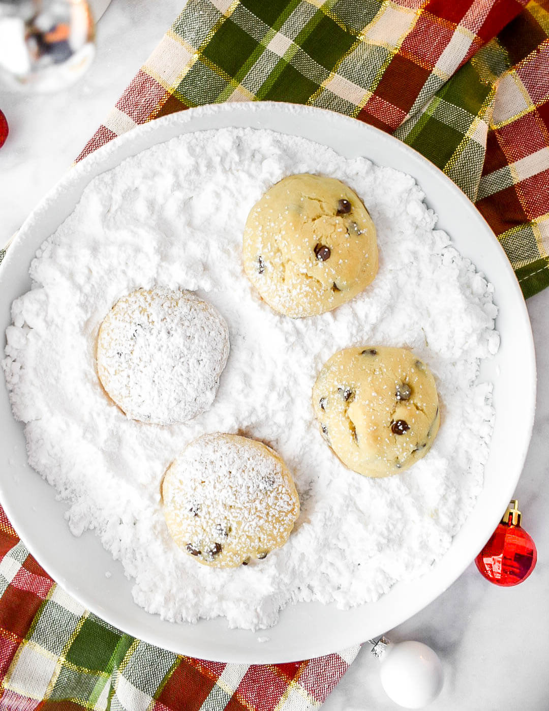 Chocolate Chip Snowball Cookies - Herbs & Flour