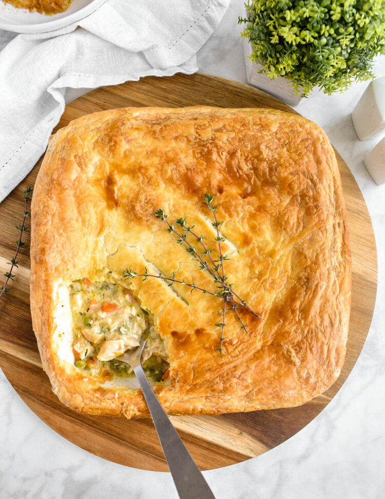 Puff Pastry Turkey Pot Pie - Herbs & Flour