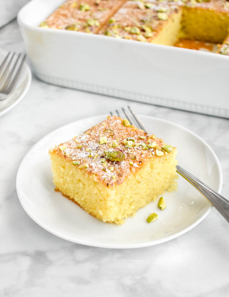 Ravani (Greek Semolina Cake) - Herbs & Flour