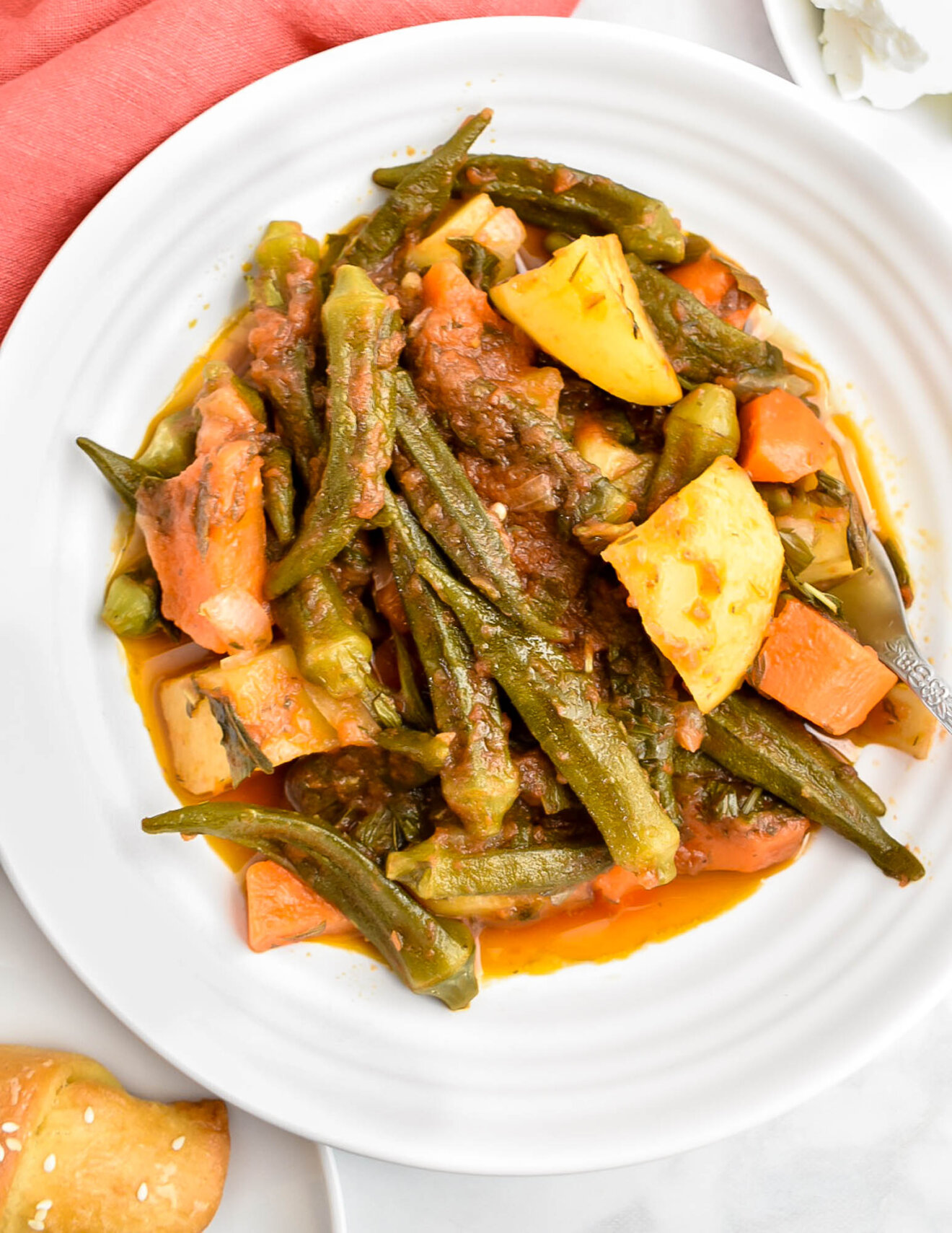 Greek Okra Stew Recipe (Bamies Latheres) - Herbs & Flour