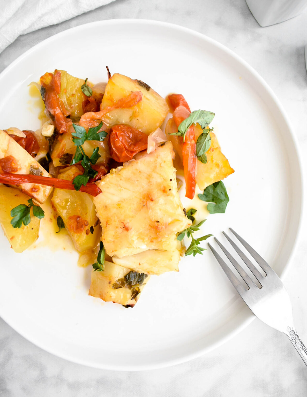 Psari Plaki (Greek Baked Fish) - Herbs & Flour