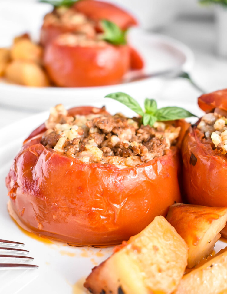 Slow Cooker Stuffed Tomatoes (Greek Gemista) - Herbs & Flour